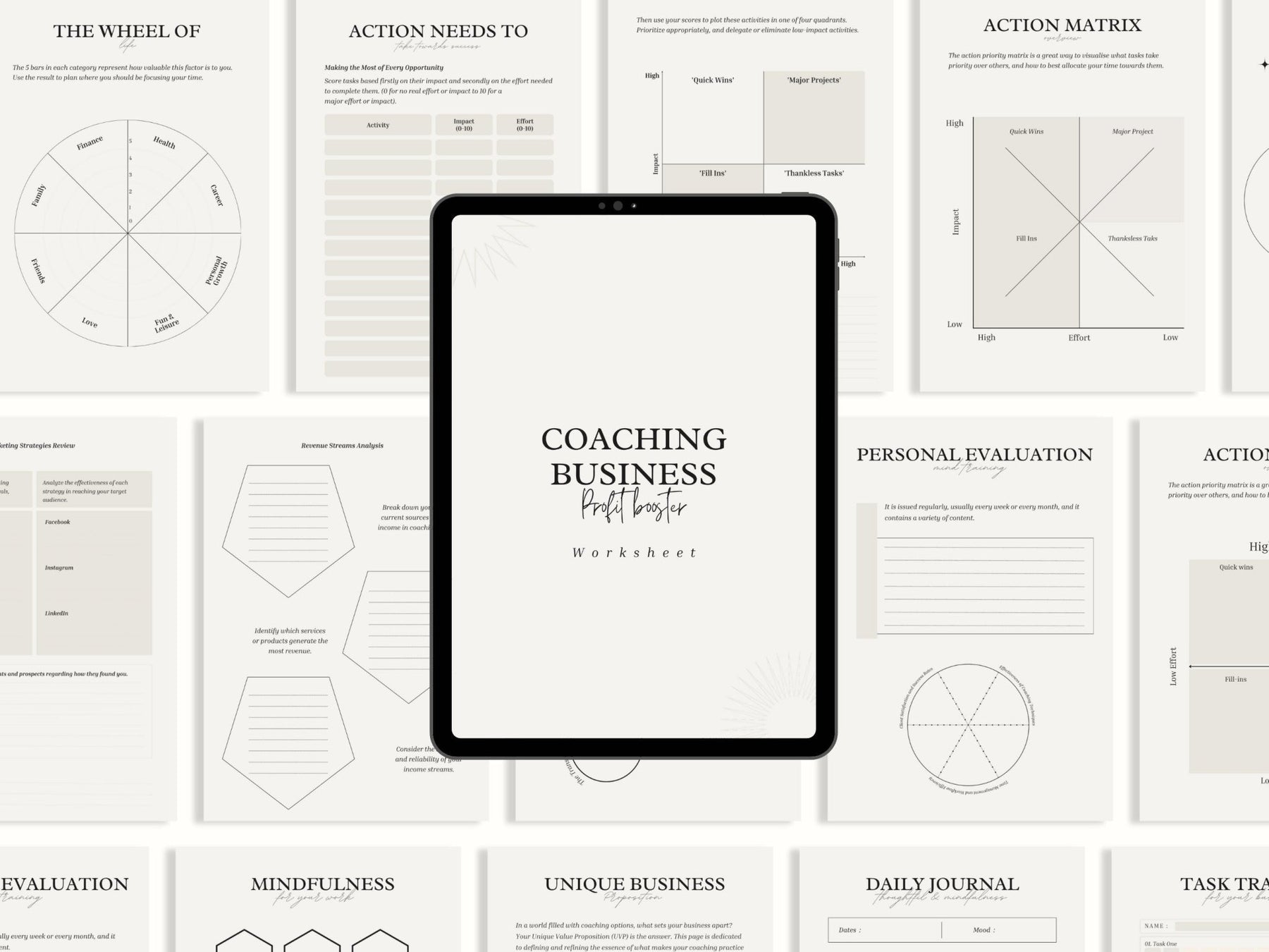150 Coaching Worksheets Canva Templates for Life Coaches